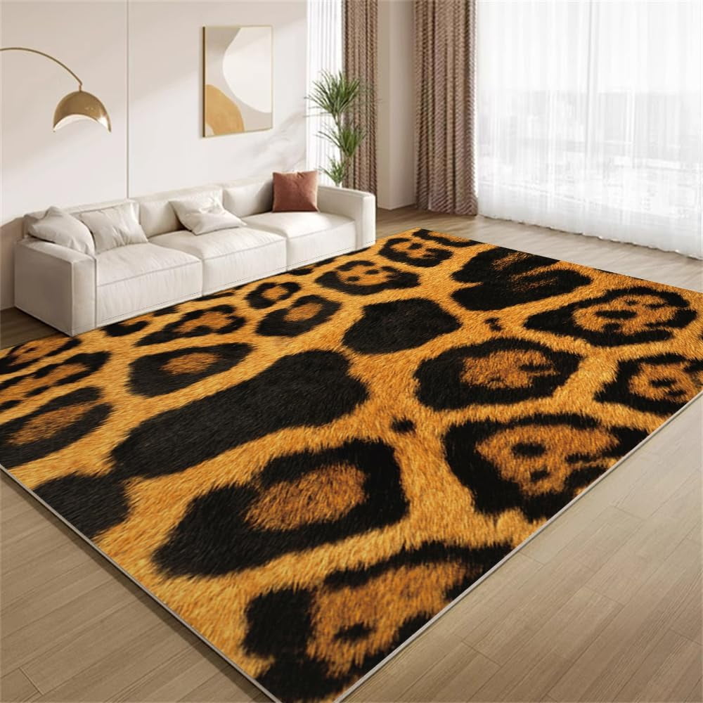 Animal Skin Pattern Area Rugs Vintage Leopard Print Rugs Ultra Soft ...