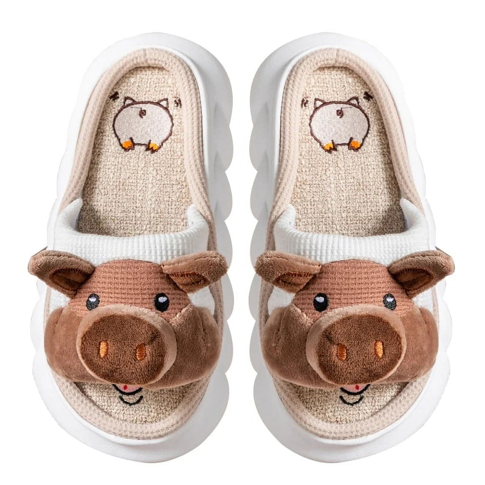 Animal Slippers Funny Pig Women's Home Slippers EVA Indoor Cartoon Soft ...