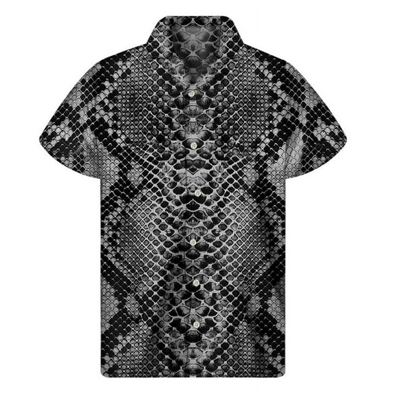 Animal Snake Skin Python 3D Print Hawaiian Shirts Men Personality Lapel ...