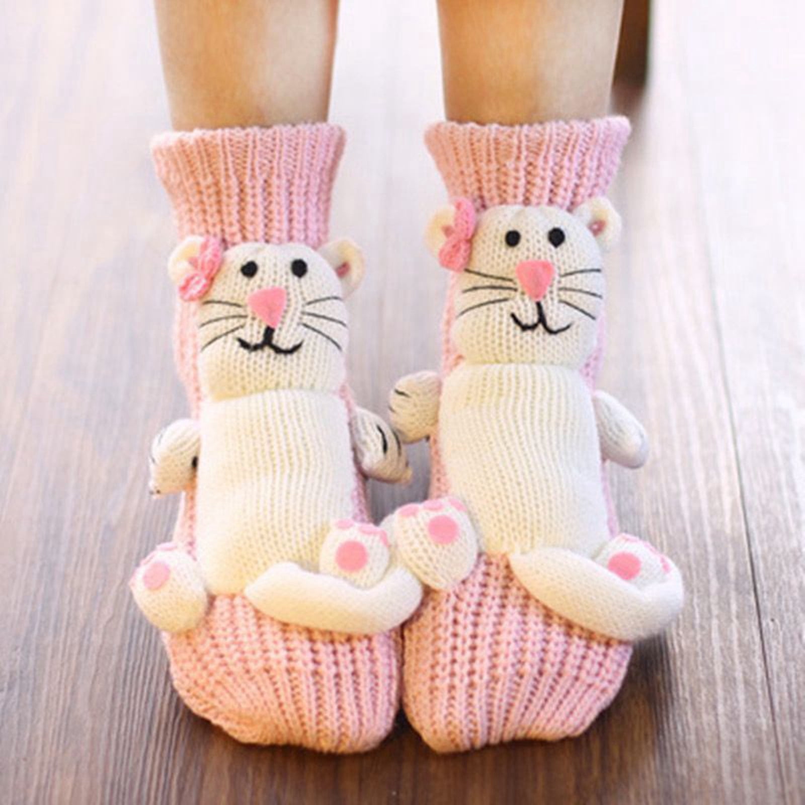 Animal Socks 3D Knit Animal Funny Socks Cute Plush Animals Hug Sock ...