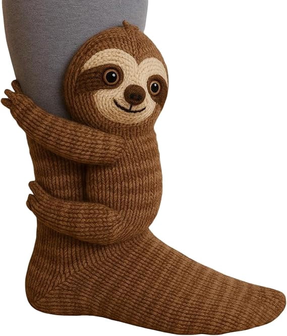 Animal Socks, 3D Knit Animal Sloth Socks for Women, Cute Plush Animals ...