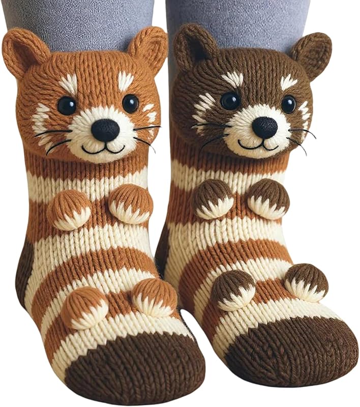 Animal Socks, 3D Knit Animal Sloth Socks for women, Cute Plush Animals ...