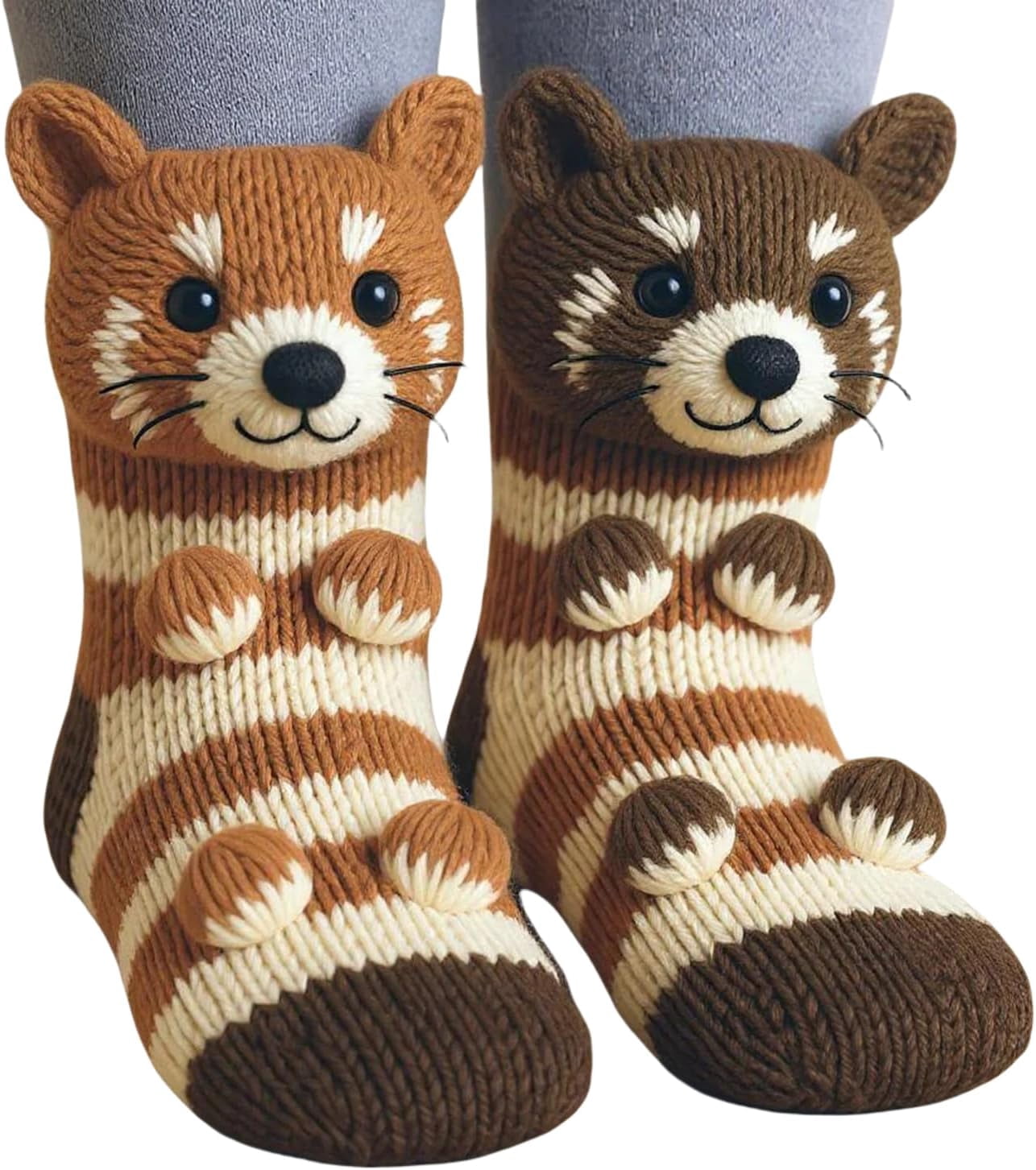 Animal Socks, 3D Knit Animal Sloth Socks for women, Cute Plush Animals ...