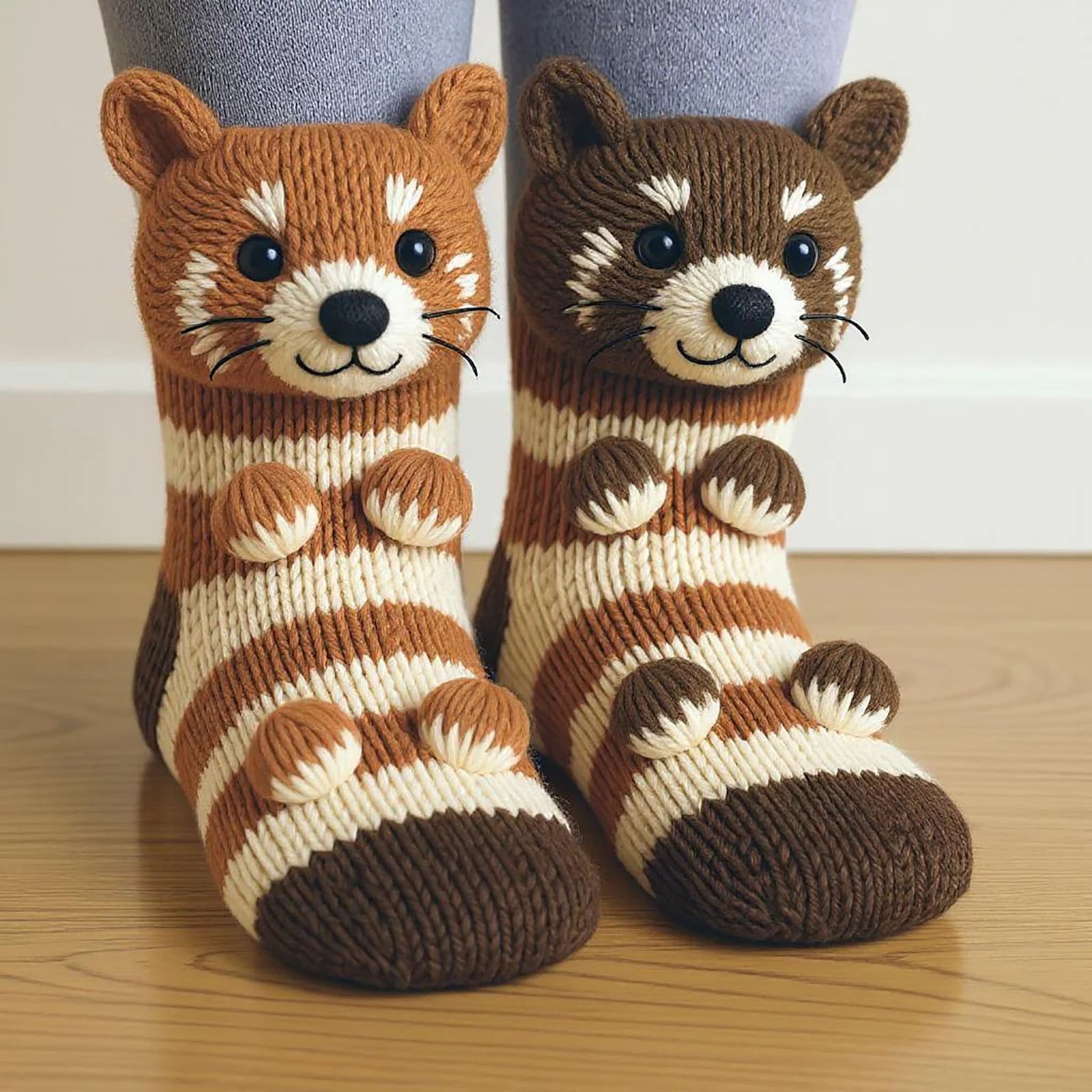Animal Socks 3D Knit Animal Socks Novelty Animal Hug Sock Hand ...