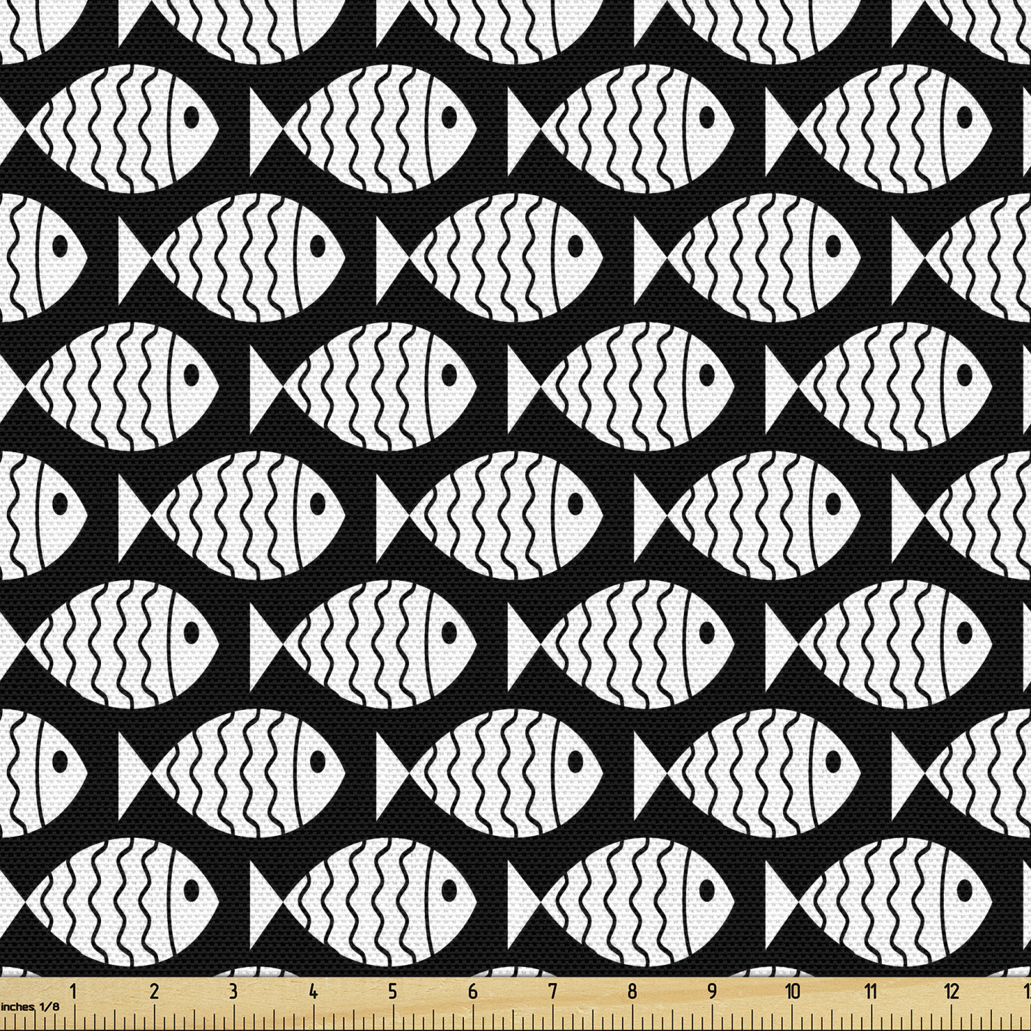Ambesonne Animal Fabric by the Yard Upholstery, Marine Creatures Sea, 1 ...