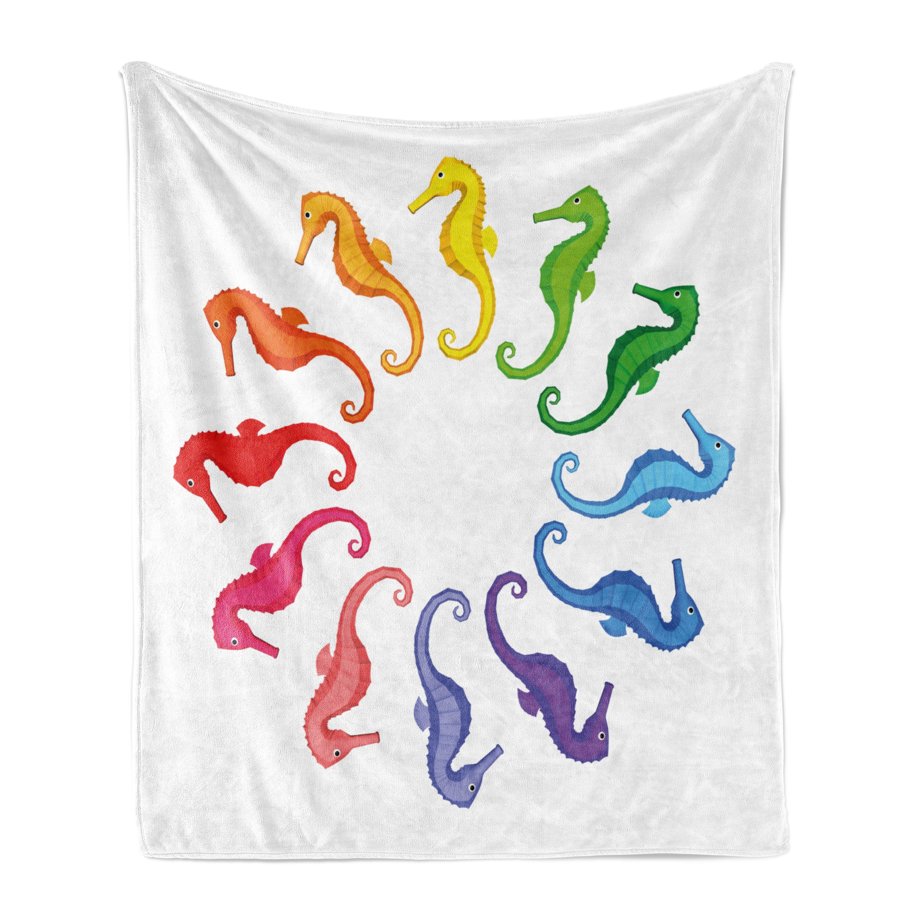 Animal Soft Flannel Fleece Blanket, Circle Dragon Fish Pattern in ...