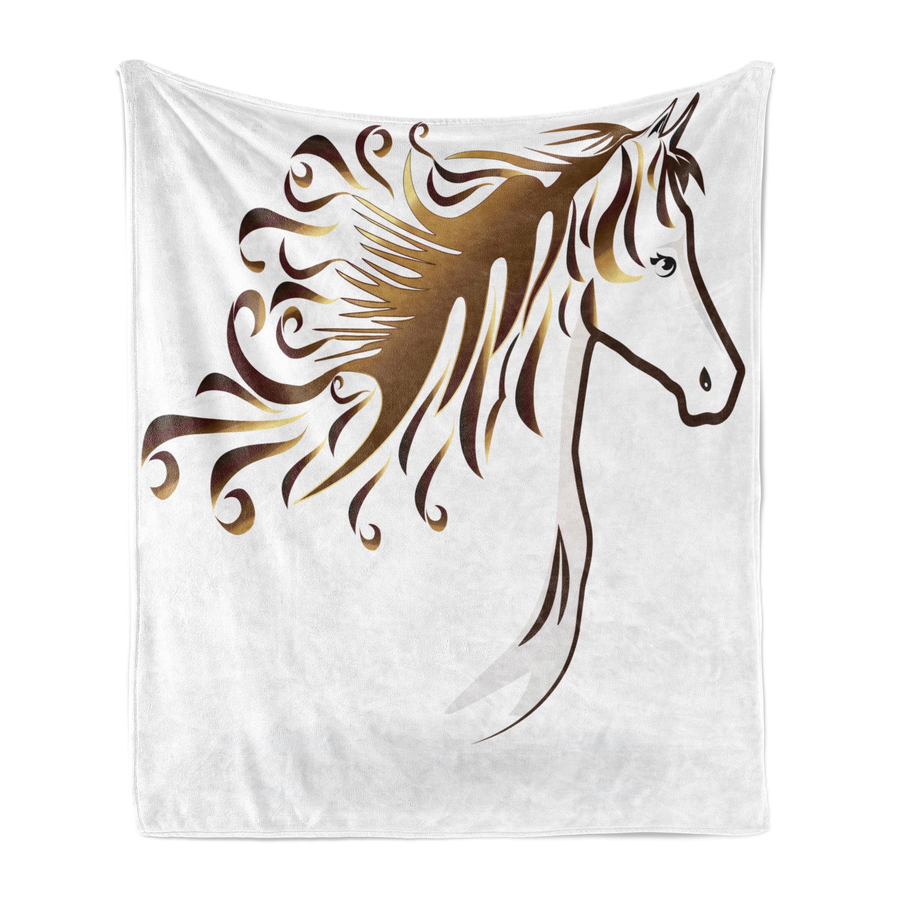 Animal Soft Flannel Fleece Throw Blanket, Art Design Half Outline ...