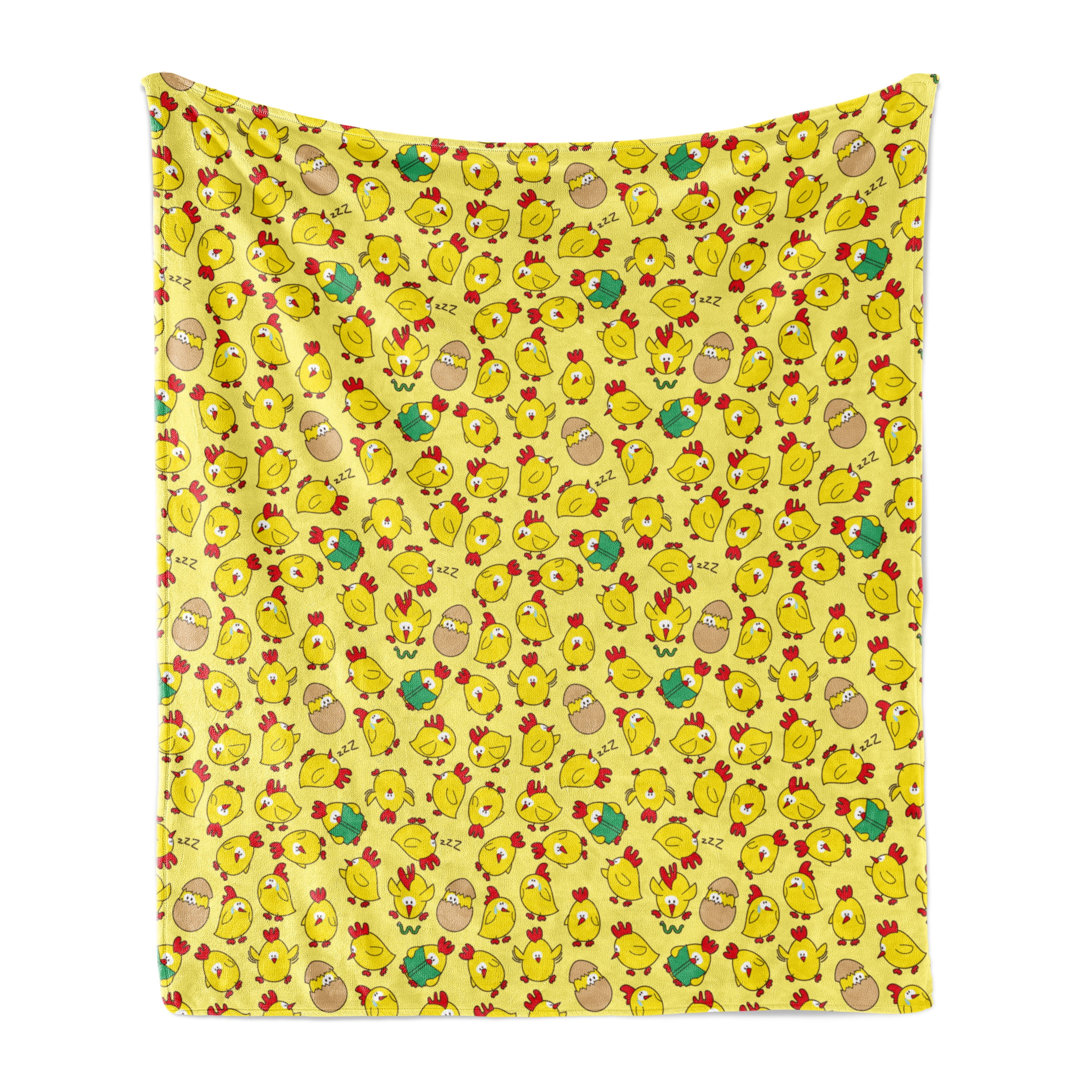 Animal Soft Flannel Fleece Throw Blanket, Chickens in Various Stances ...