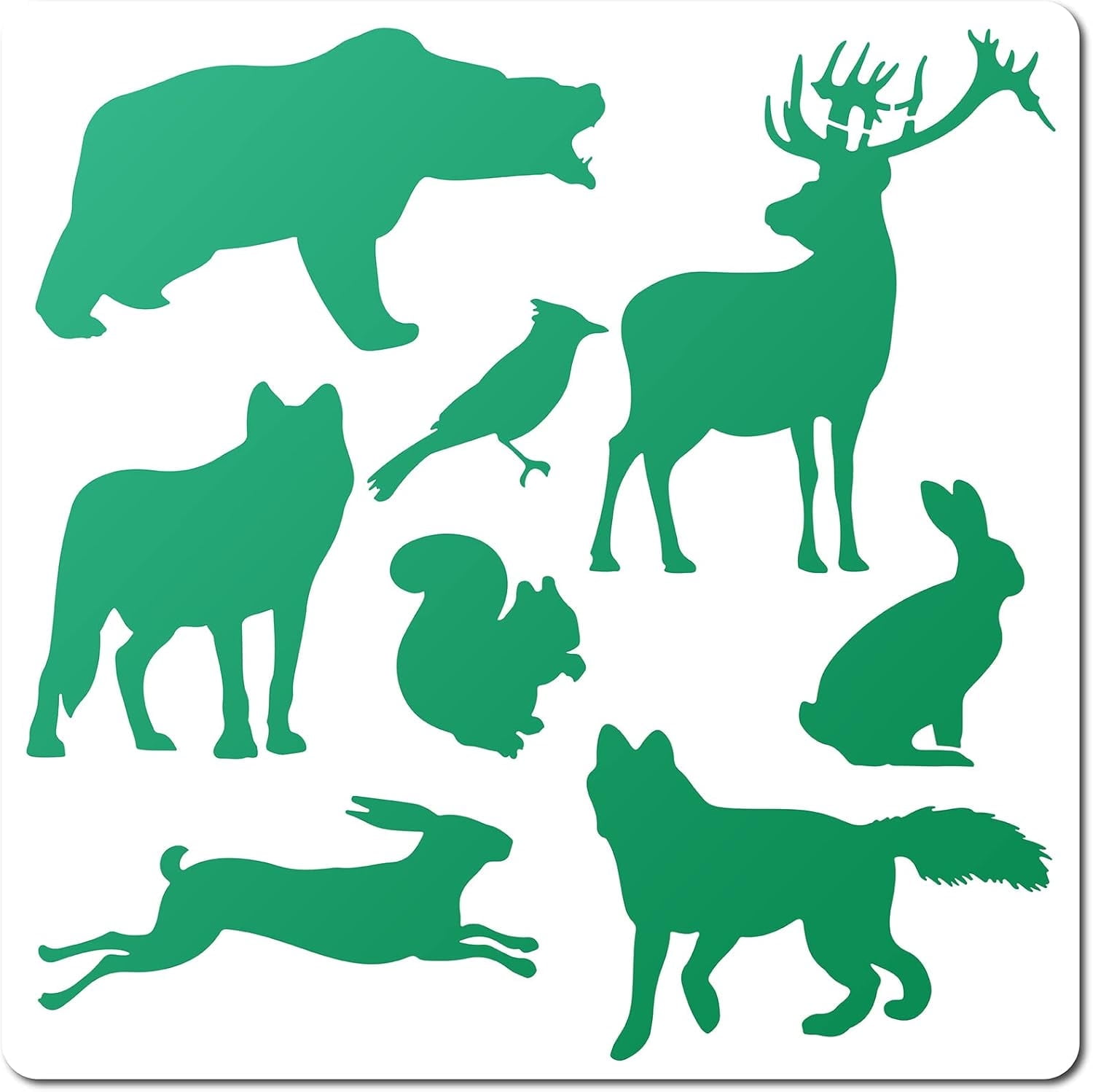 Animal Stencils Template 12x12 Inch Forest Animal Drawing Stencils Bear ...
