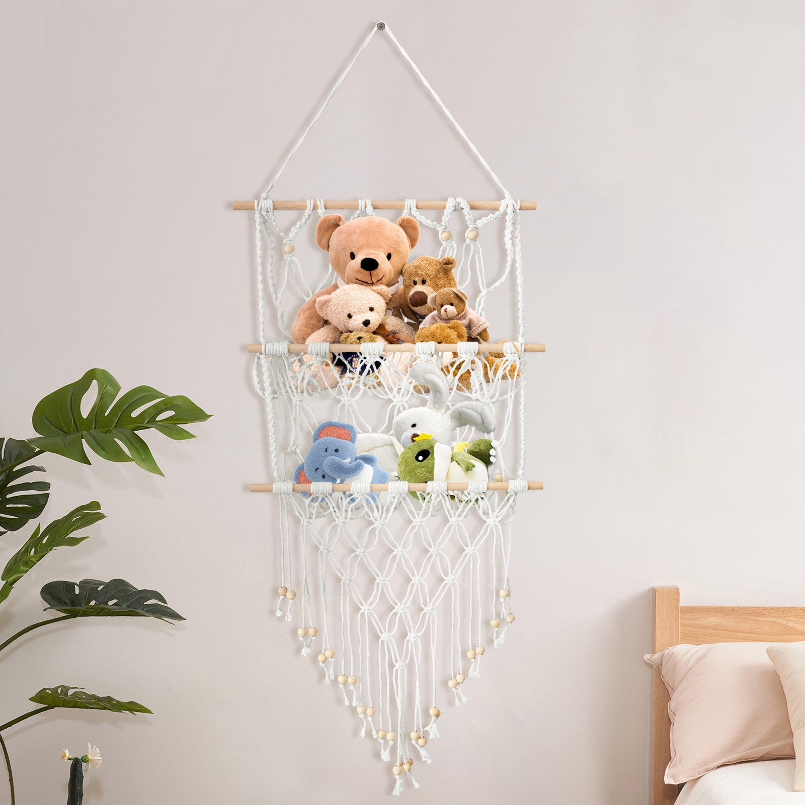 Animal Storage Hammock - Large 2 Pack, Corner Hanging Stuffed Animal ...