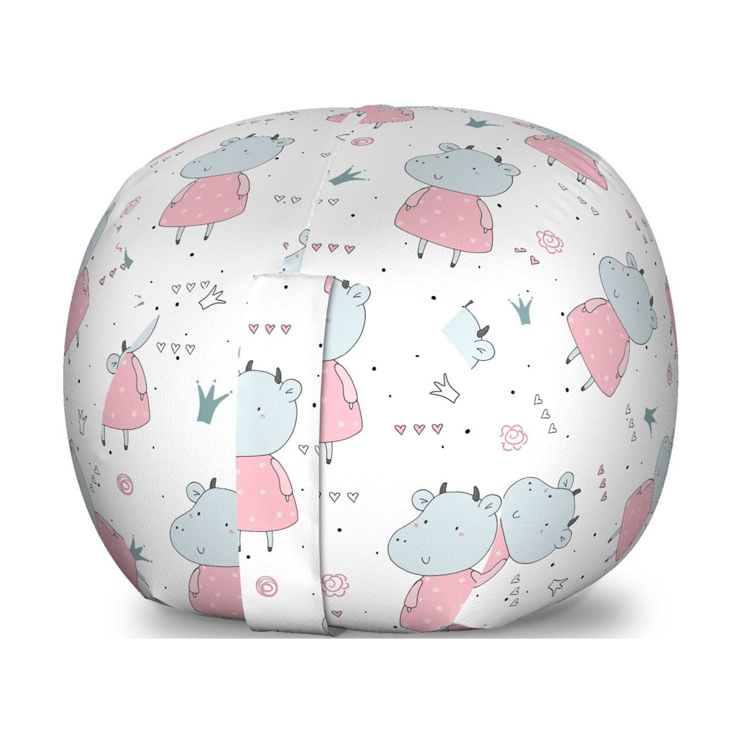 Animal Storage Toy Bag Chair, Cows in Dresses with Scribbled Heart and ...