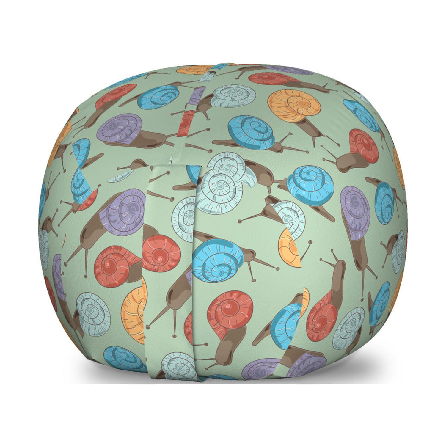 Animal Storage Toy Bag Chair, Hand Drawn Snails and Mollusks with ...