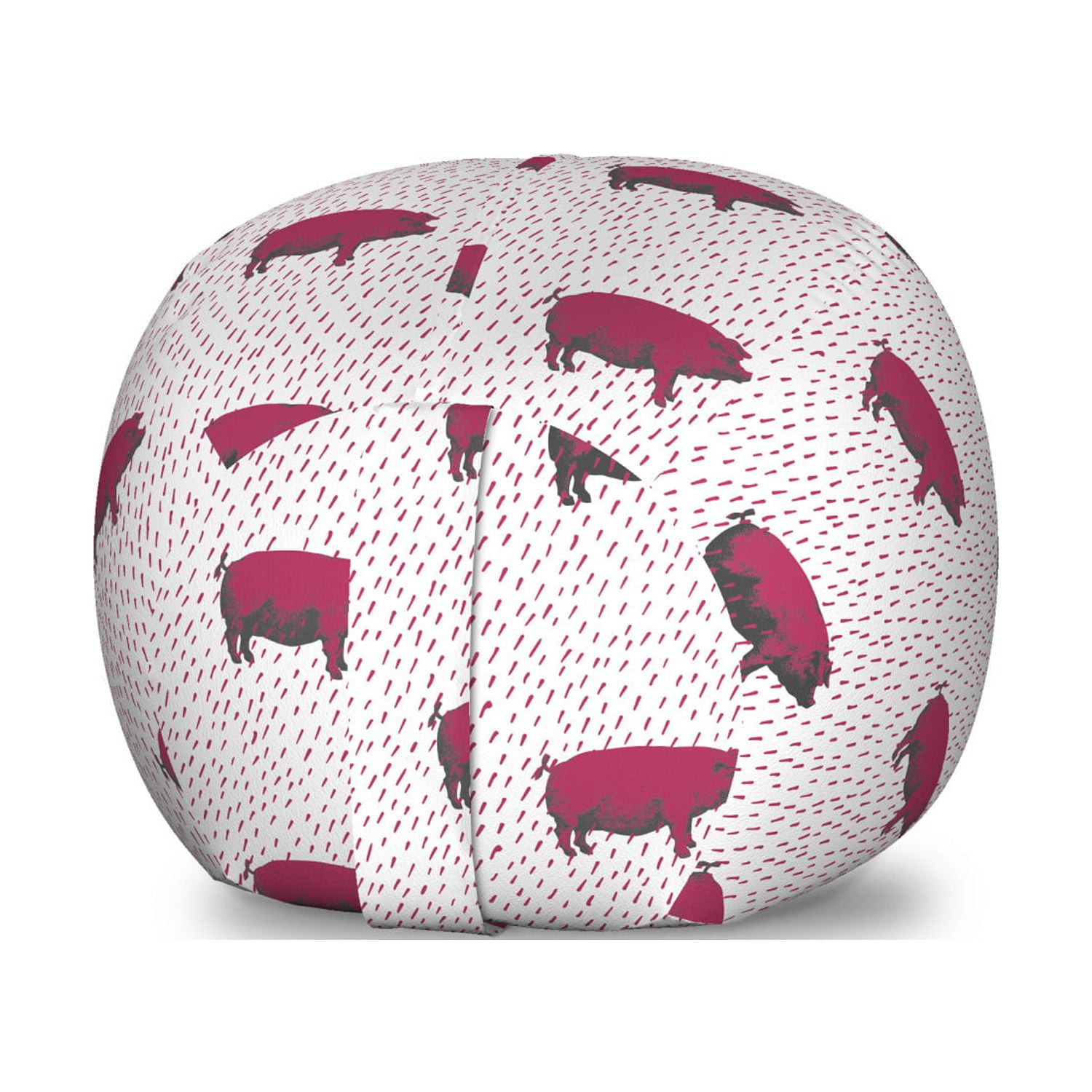 Animal Storage Toy Bag Chair, Modern Pop Art Style Domestic Swine Pig ...