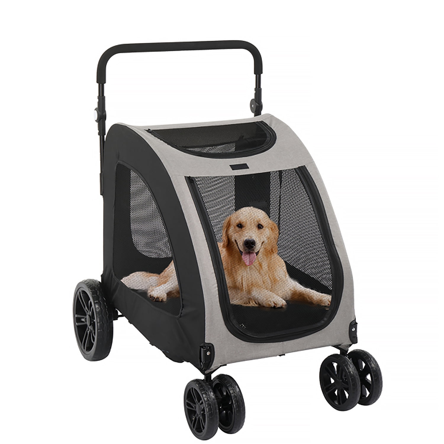 Animal Stroller for Large Pet, Dog Stroller Breathable with 4 Wheel and ...