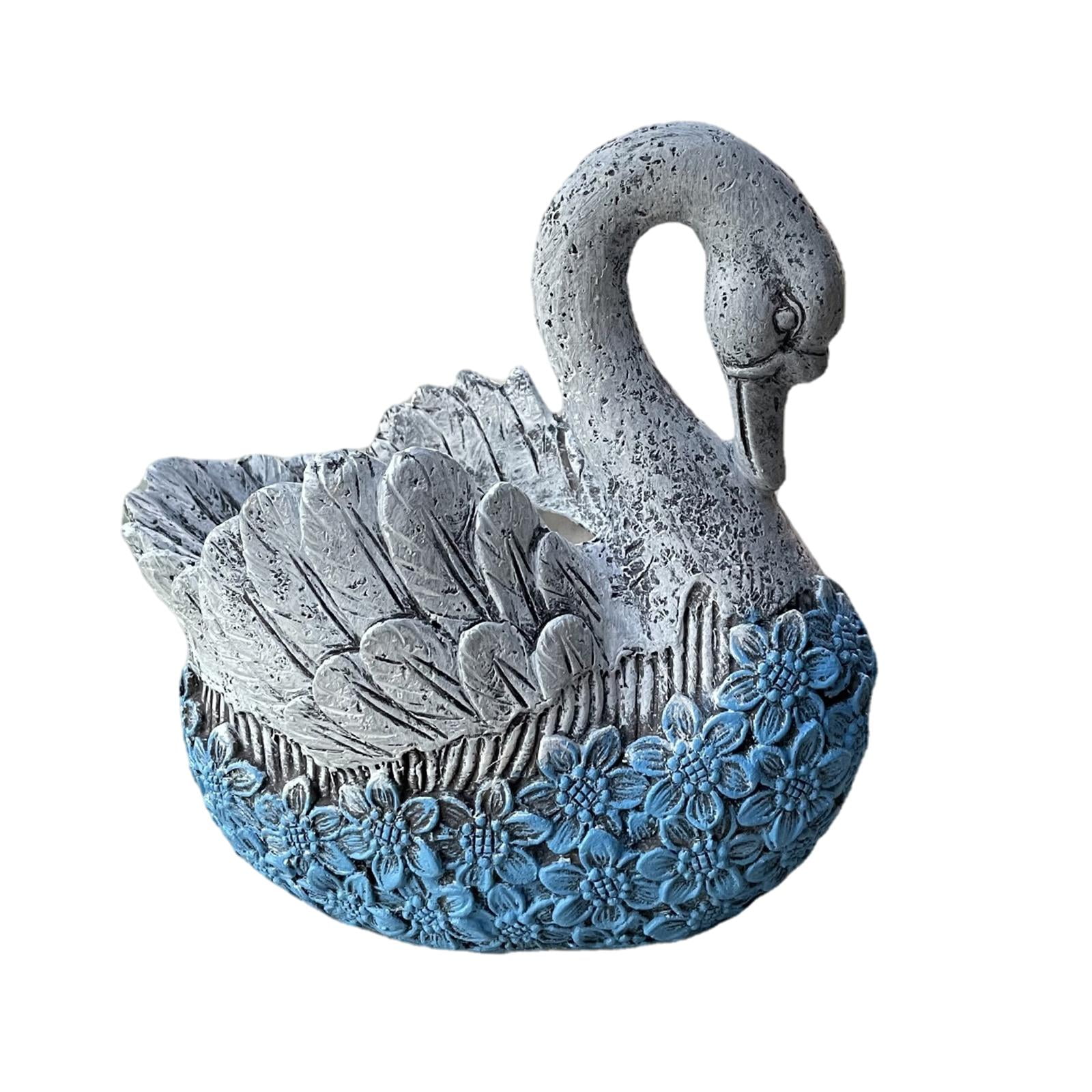 Animal Swan Flowerpot Plant Holder Planter Patio Yard Decor 20x14x19cm ...