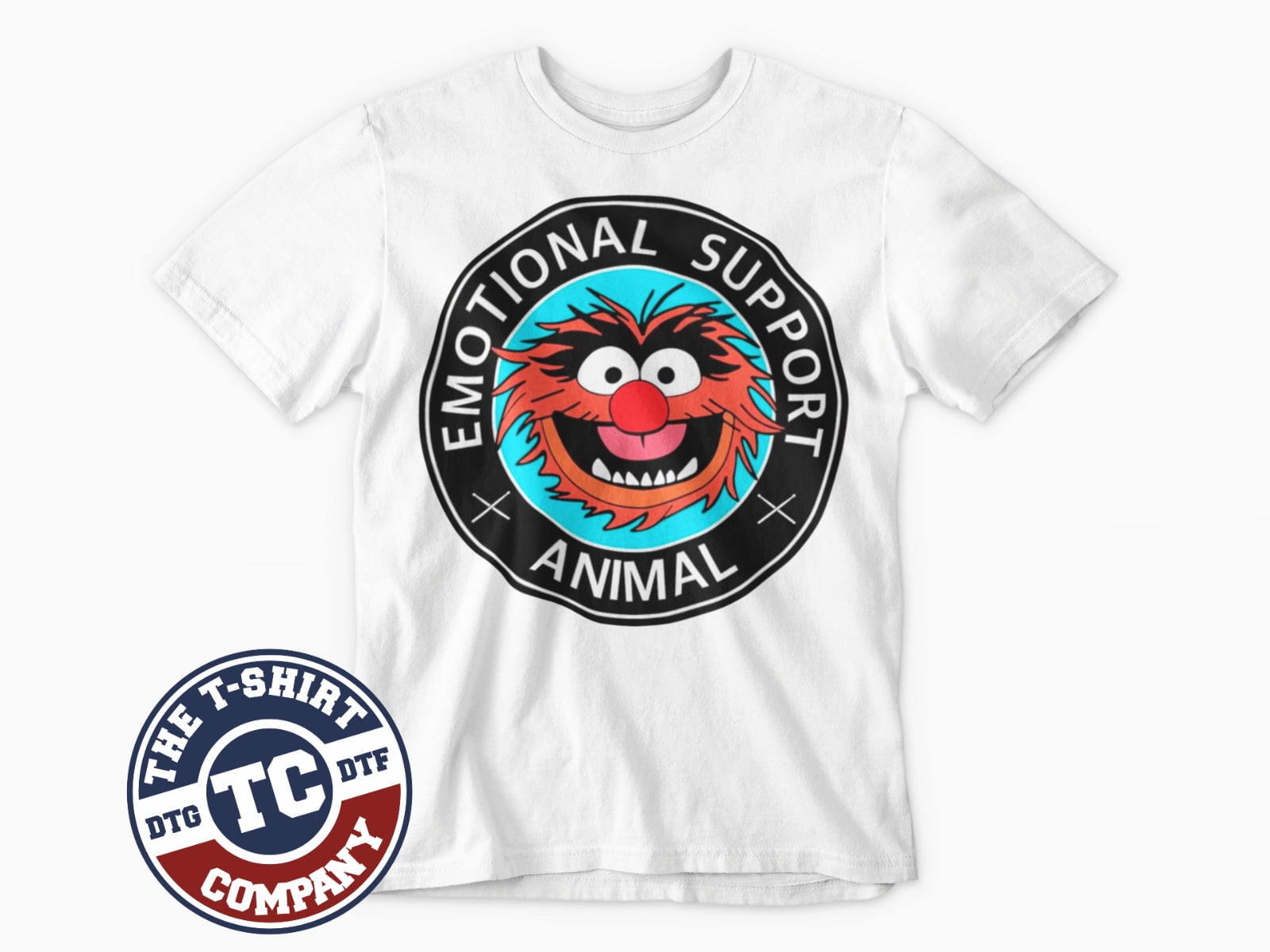 Animal T-Shirt Emotional Support Tee Funny Cool Retro Muppet Cartoon 80s 90s UK - Walmart.com