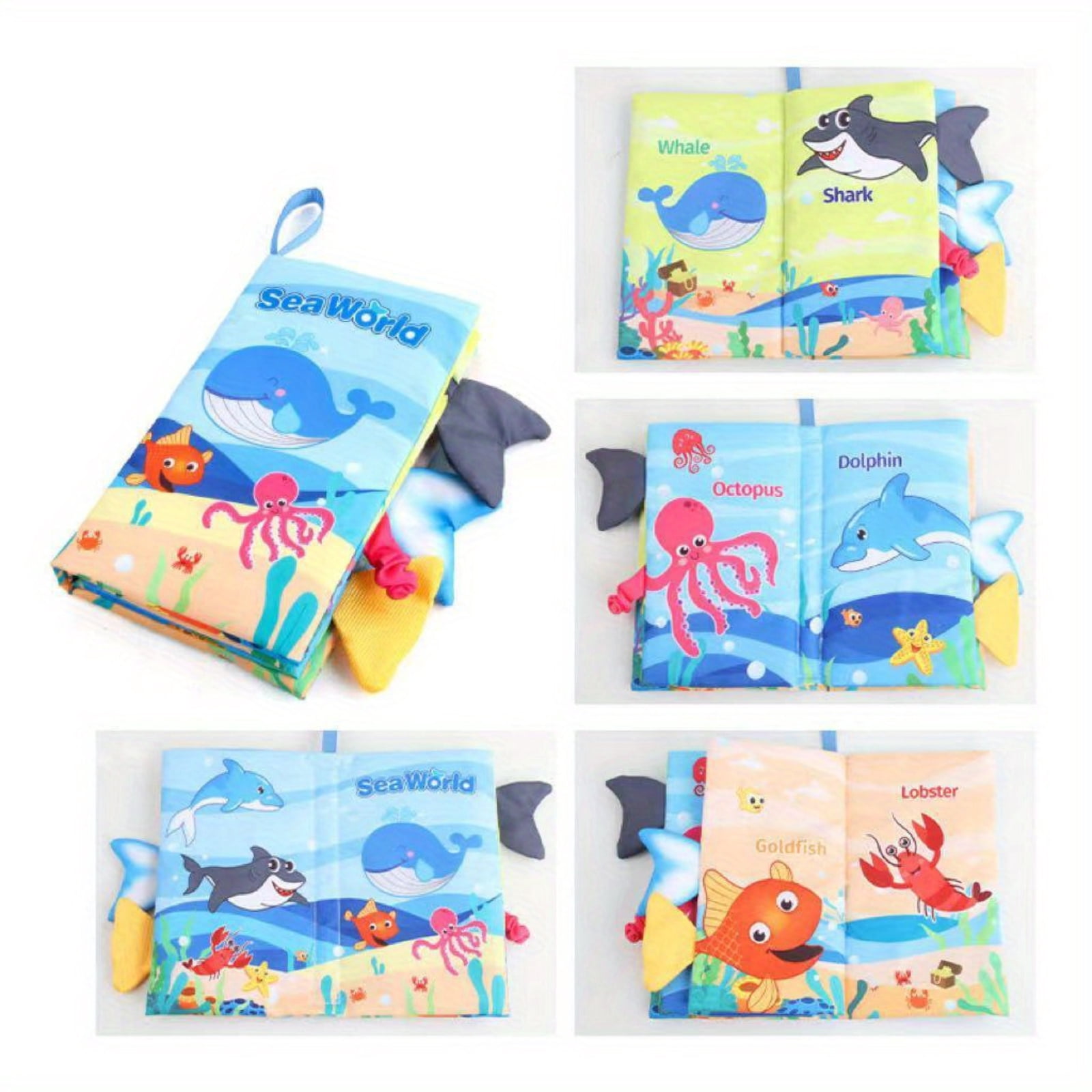 Animal Tail Cloth Book, 3D Soft Baby Early Education Book , Interactive ...