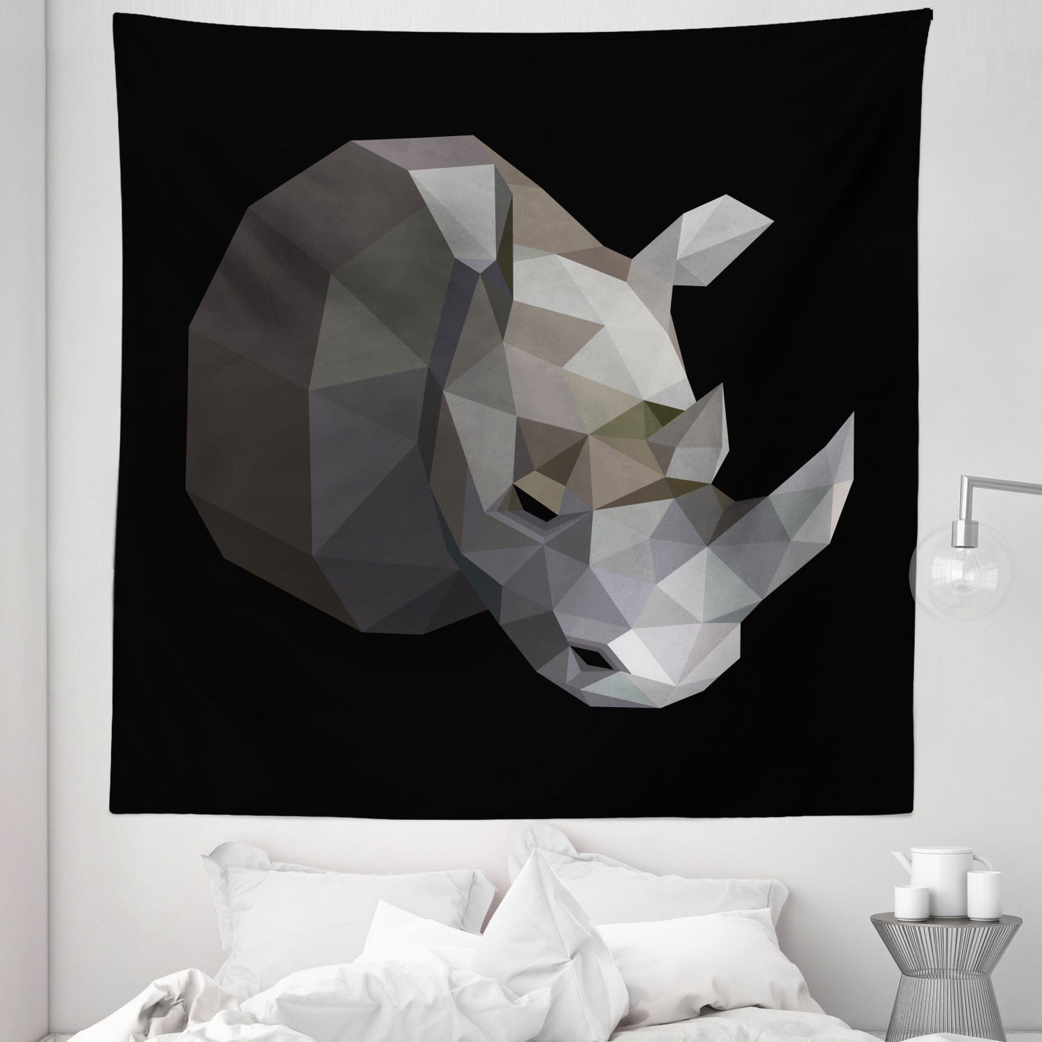 Animal Tapestry, Animal with an Angular Design on Dark Toned Background ...