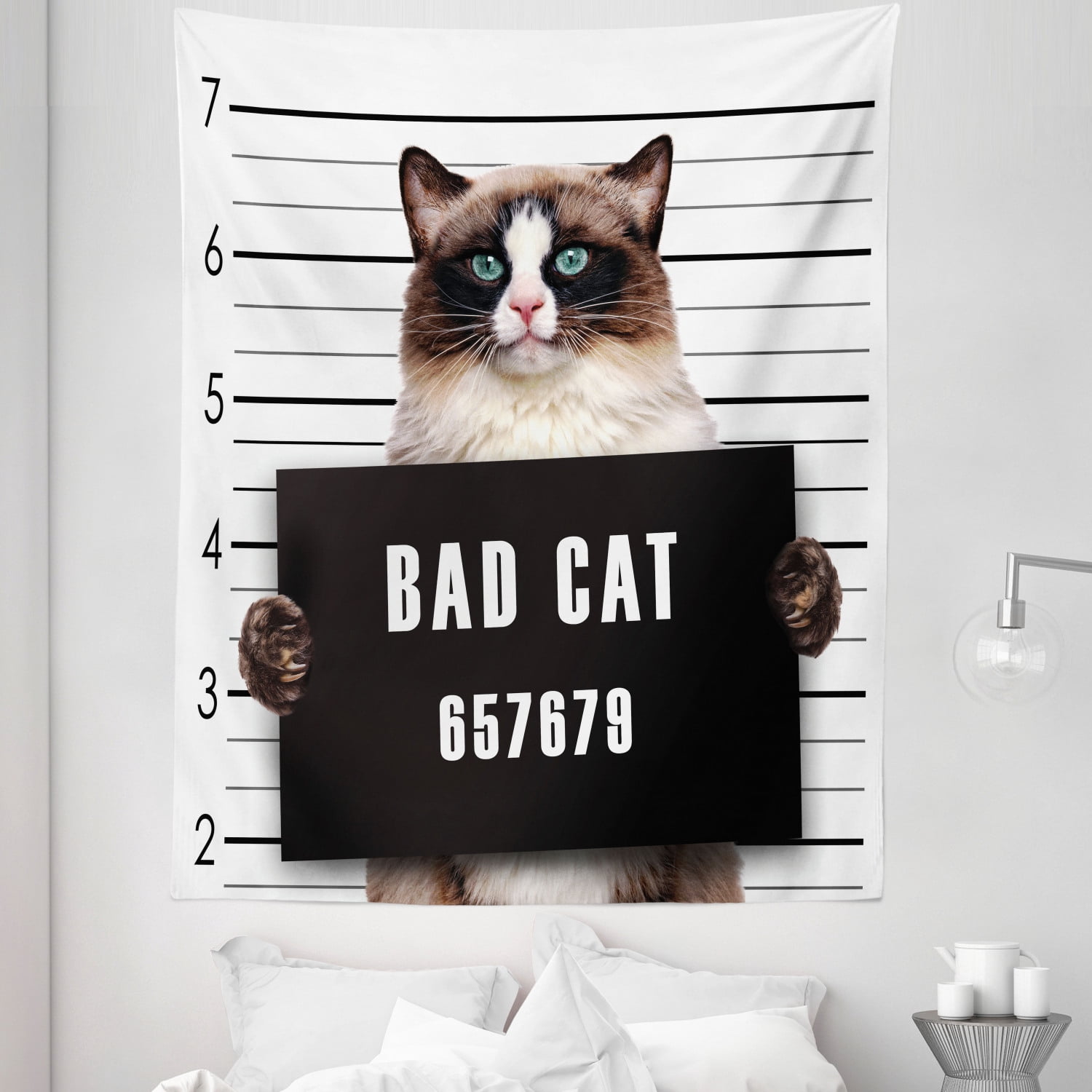 Animal Tapestry, Bad Gang Cat in Jail Kitty Under Arrest Criminal ...