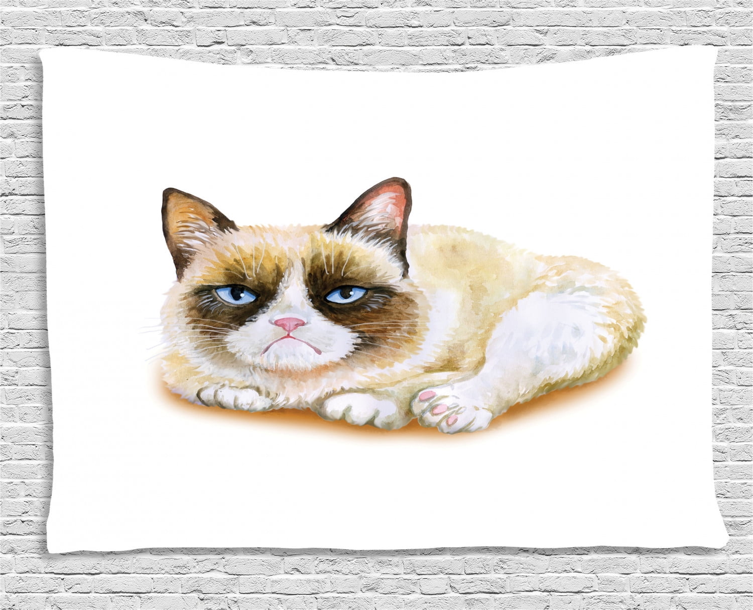 Animal Tapestry, Grumpy Siamese Cat Angry Paws Asian Kitten Moody ...