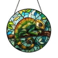 Animal Theme Stained Glass Style Suncatcher – Colorful Chameleon Design ...