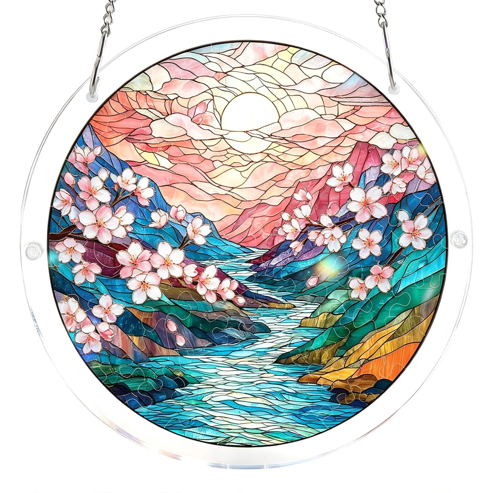 Animal Themed Acrylic Suncatcher Puzzle, Stained Glass Style Light ...