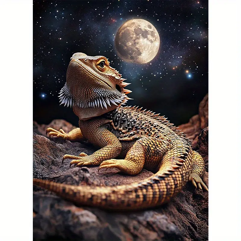 Animal Themed Series Diamond Painting Kits for Adults，Lizard DIY Round ...