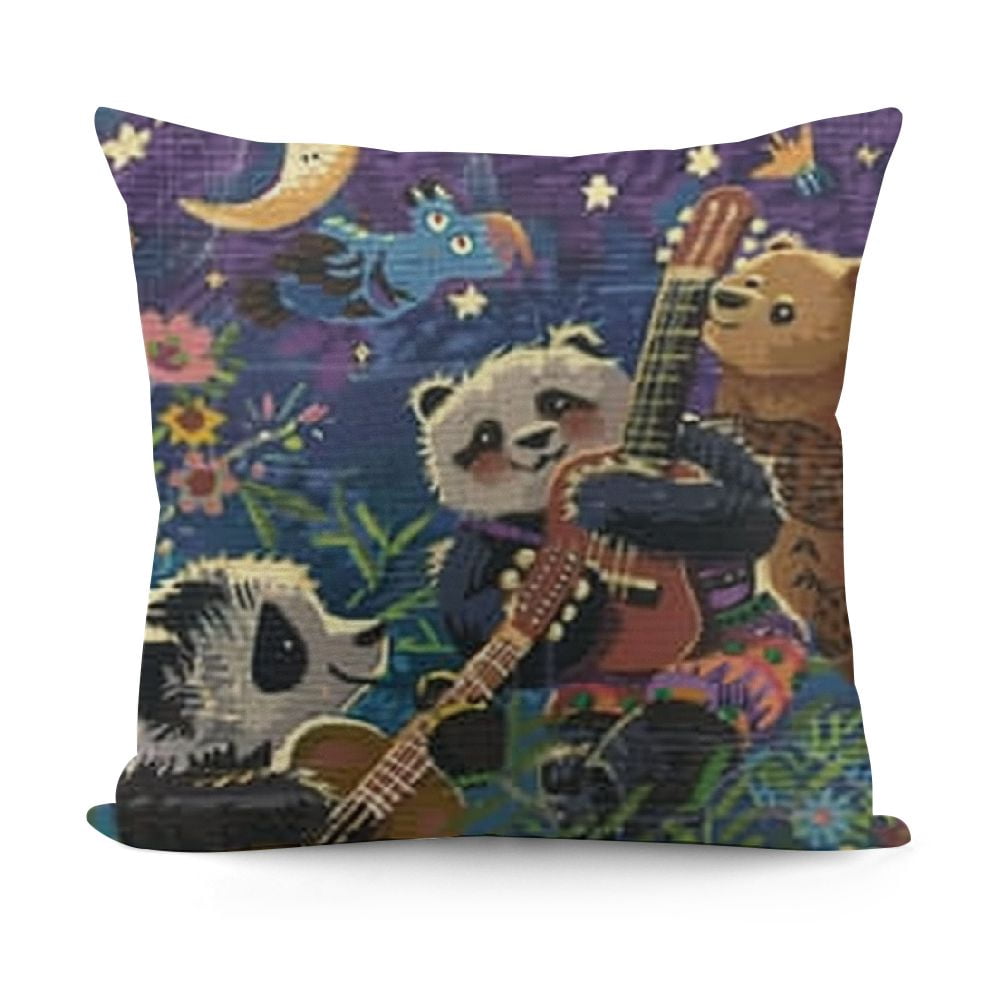 Animal Throw Pillow Cushion Case, Funny Cartoon Zoo Star Lion Racoon ...