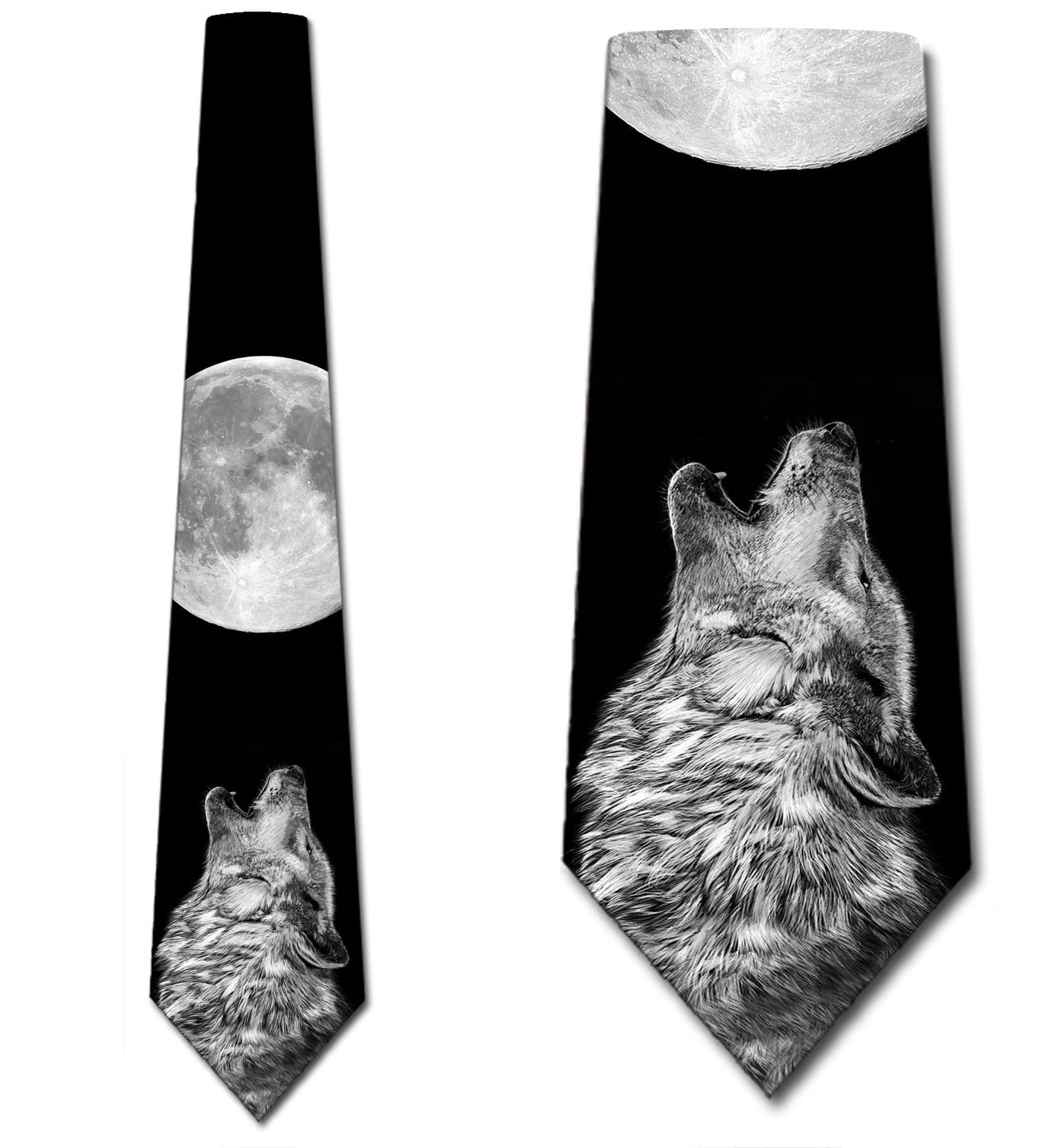 Animal Ties Mens Howling Wolf Necktie by Three Rooker - Walmart.com