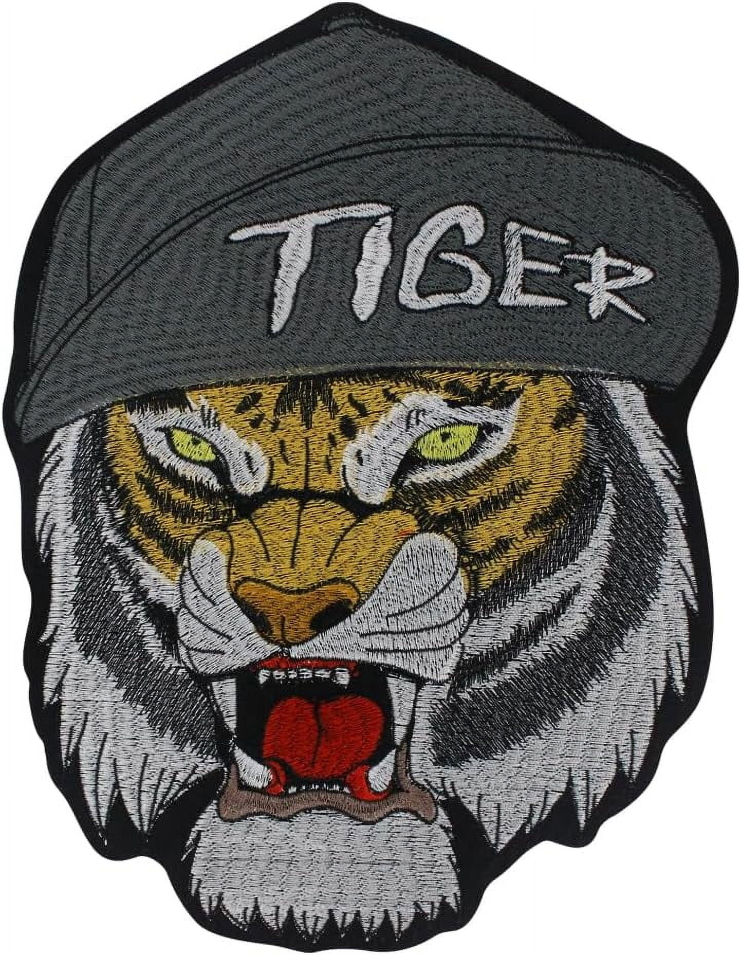 Animal Tiger Patches Embroidered Iron-On Applique Roaring Beasts ...