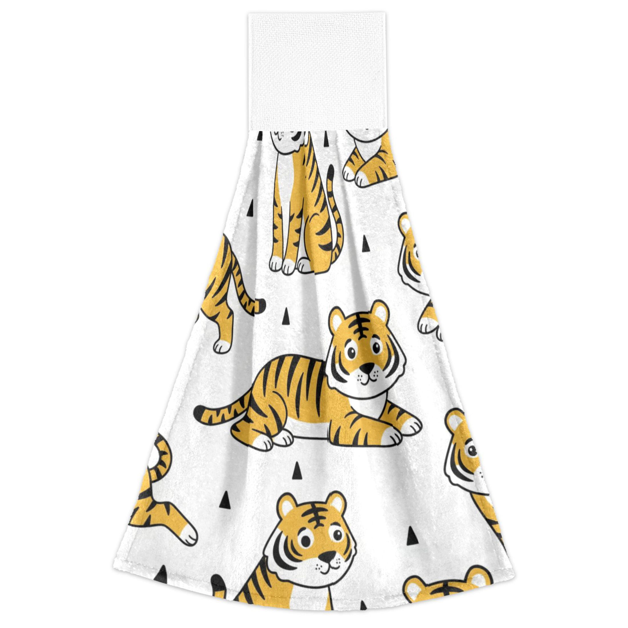 Animal Tigers Triangles Hand Towels 2 Pack Quick Dry Velvet Soft with ...