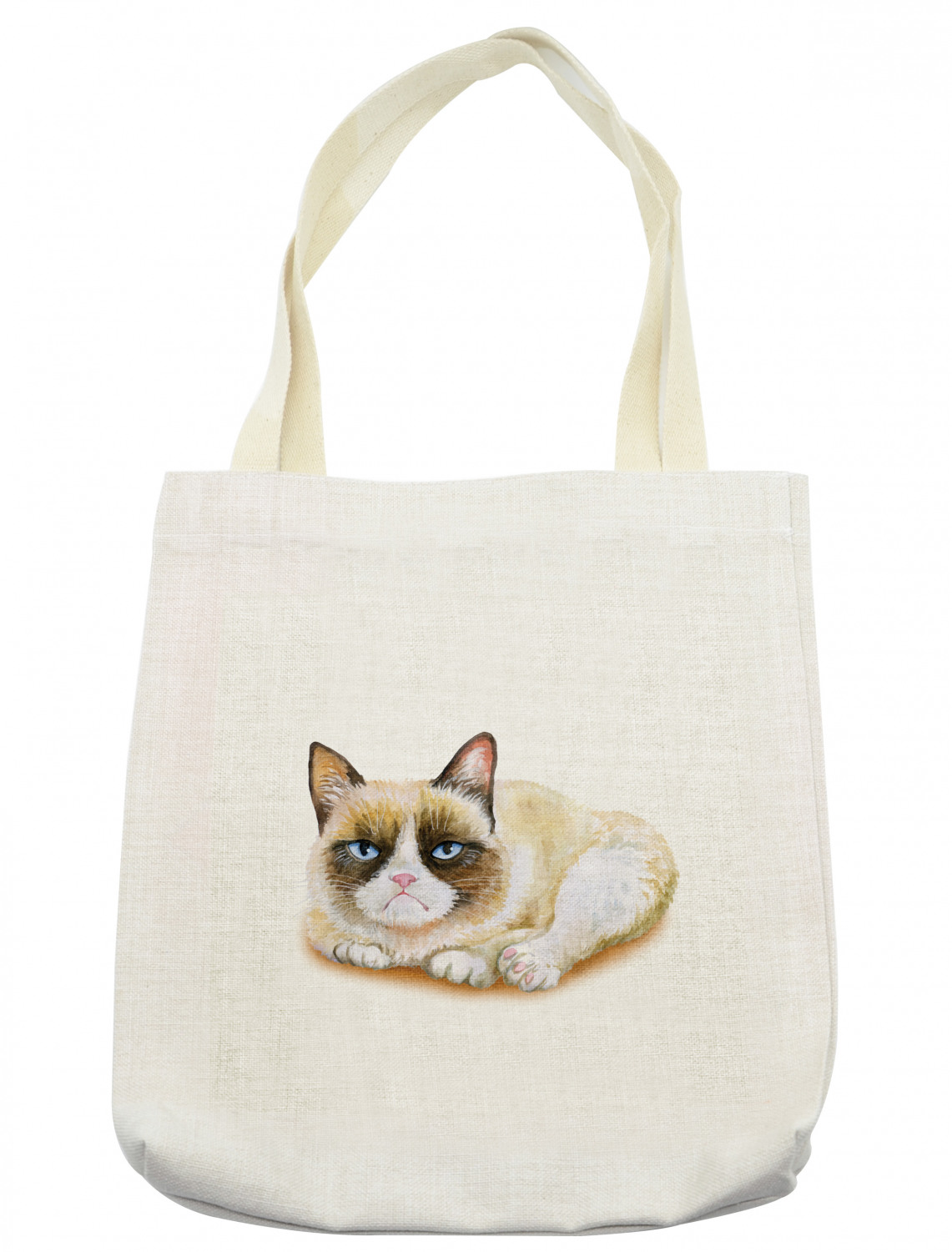 Animal Tote Bag, Grumpy Siamese Cat Angry Paws Kitten Moody Feline ...