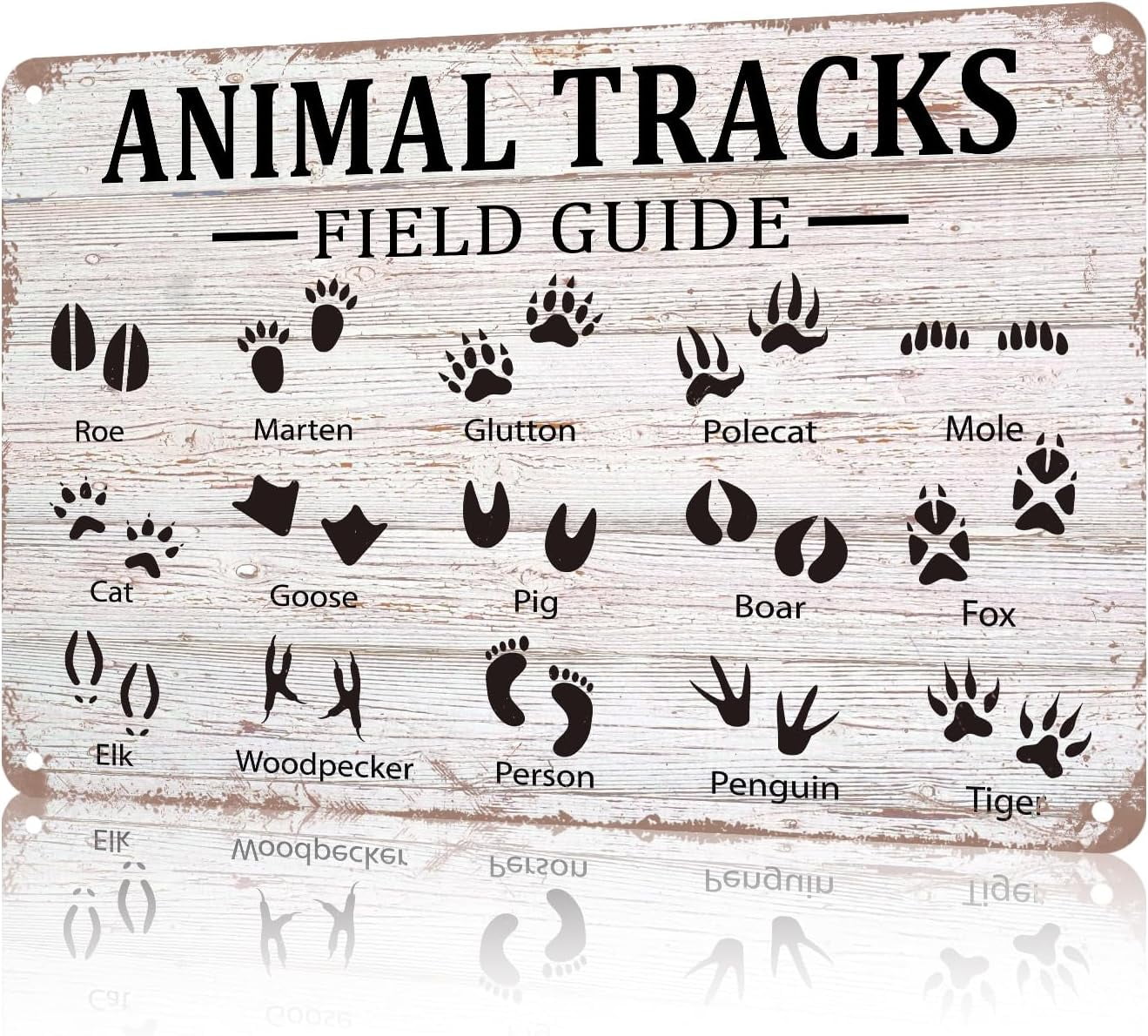 Animal Tracks Field Guide Logo Vintage Style Bar Pub Garage Hotel Diner ...