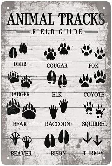 Animal Tracks - Field Guide Sign Metal Tin Sign 8x12 Inch Wall Art ...