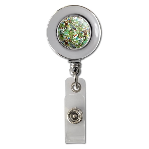 Animal Tree of Life Monkey Koala Toucan Pattern Retractable Reel Chrome ...