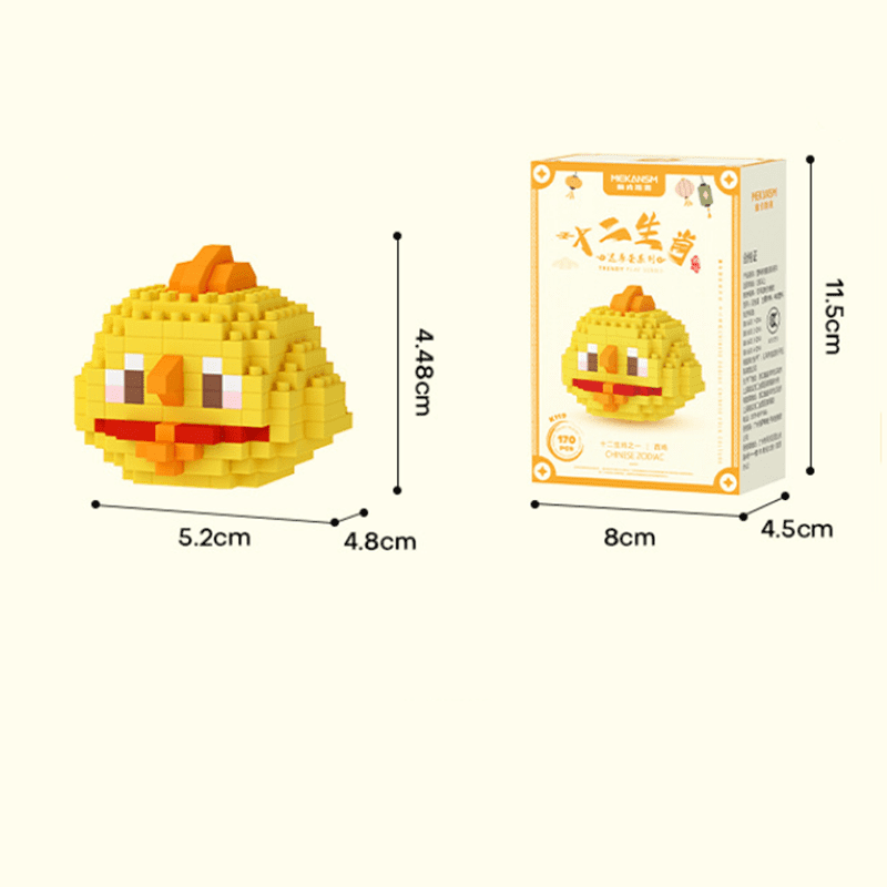 Animal Twelve Zodiac Building Blocks Rabbit Monkey Dragon Ox Rat Dog ...