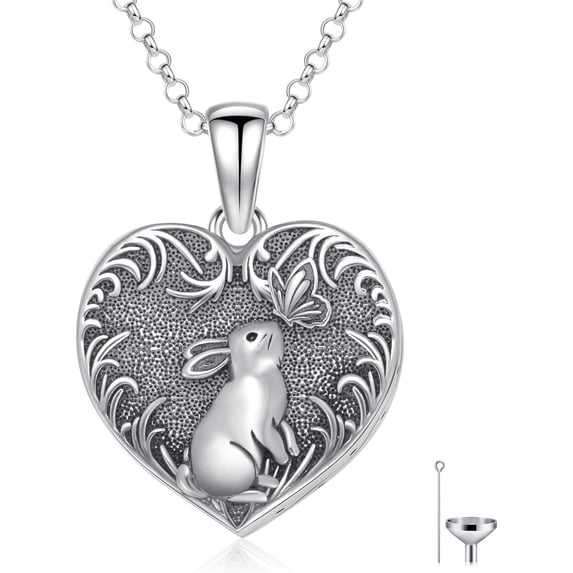 Animal Urn Necklace for Ashes 925 Sterling Silver Dog Rabbit Cat ...