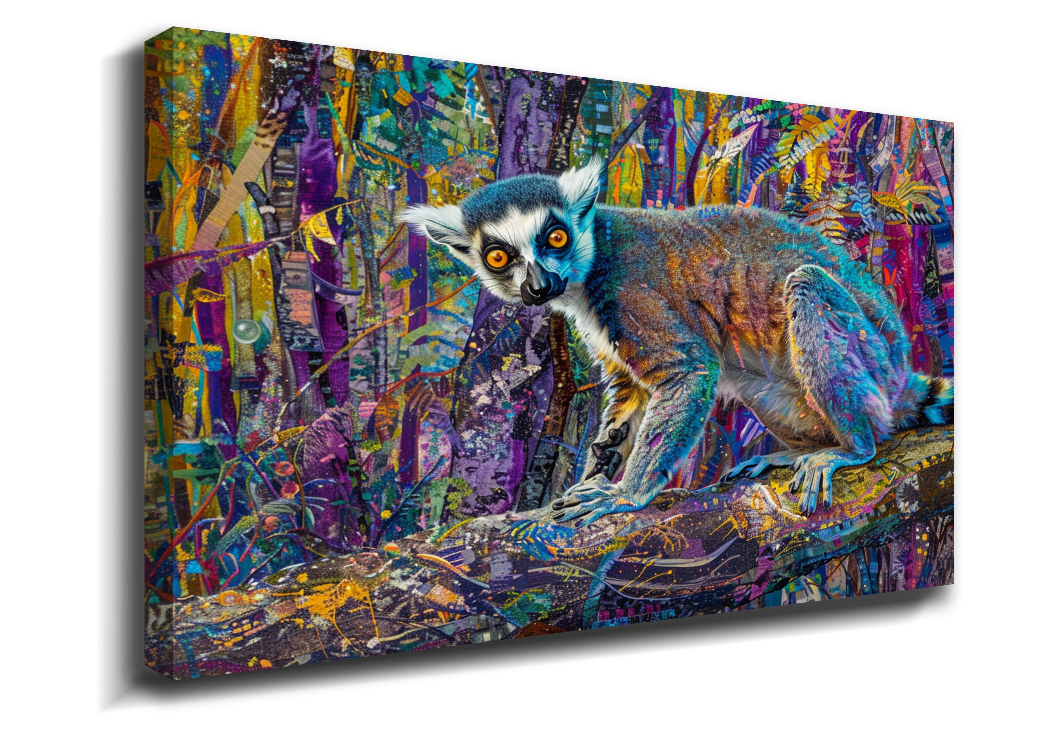Animal Wall Art Picture Ring-Tailed Lemur1 Animal Wall Decor Canvas ...
