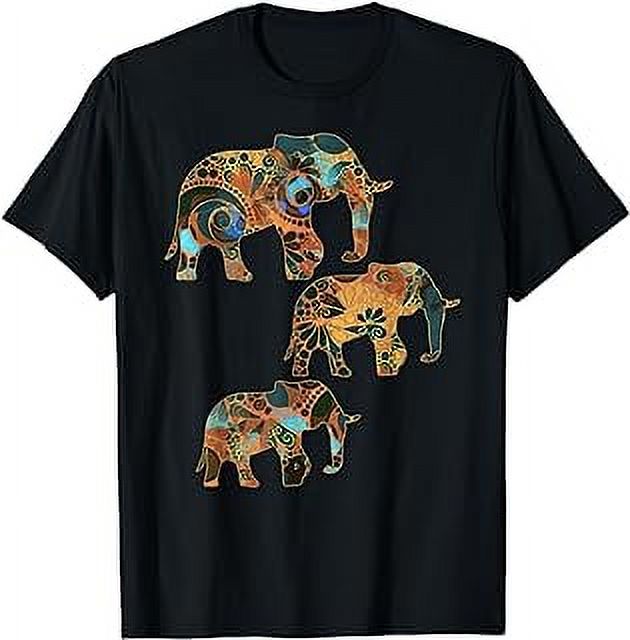 Animal Welfare - 3 Elephant Silhouettes Pattern Filling 3 T-Shirt ...
