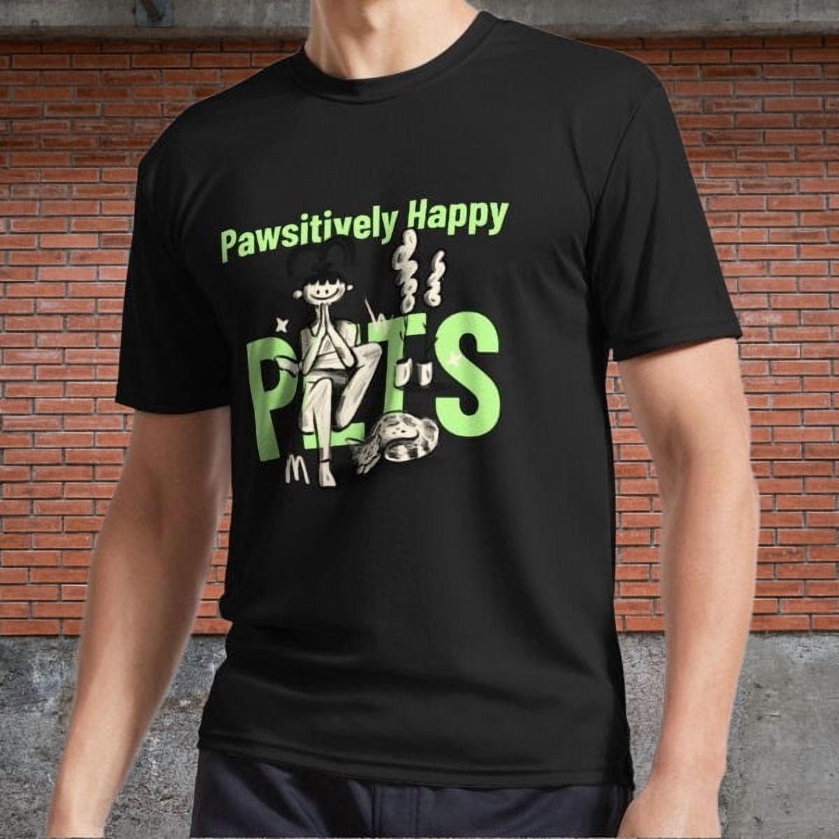 Animal Wellness Pawsitively Happy Design Logo Men's T-Shirt Funny Size ...