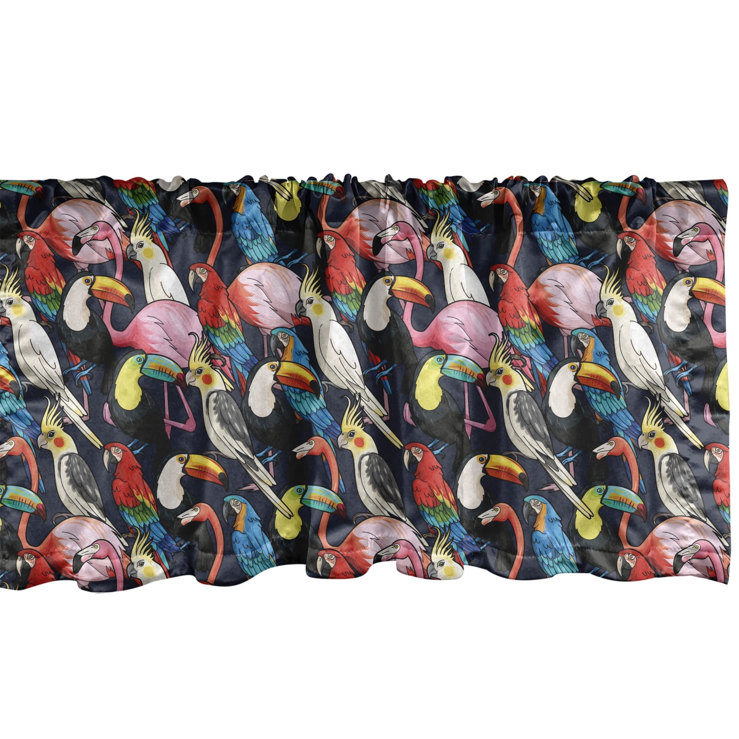 Animal Window Valance Pack of 2, Colorful Exotic Birds Cockatoo ...