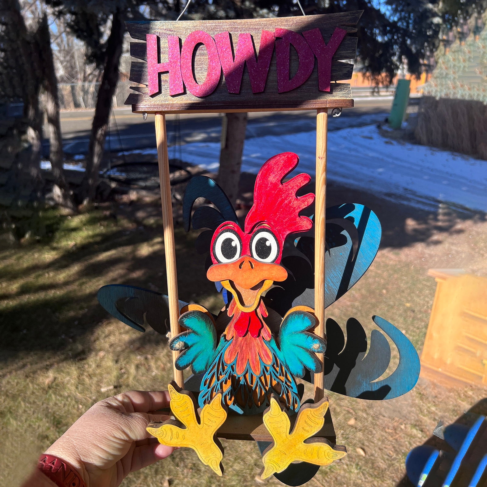 Animal Windspinner Decoration Cute Animal Wooden Wind Spinner Outdoor ...