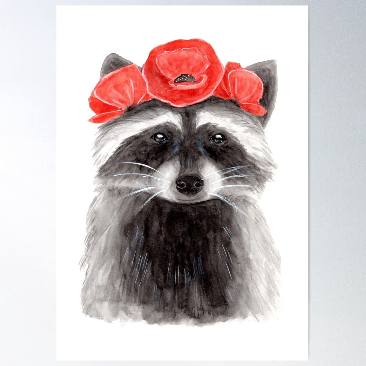 Animal With Flowercrown - Watercolour Painting Poster Wall Art Bedroom ...