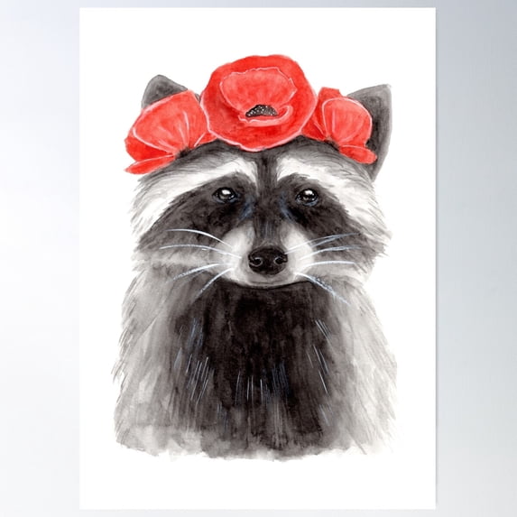 Animal With Flowercrown - Watercolour Painting Poster Wall Art Bedroom ...