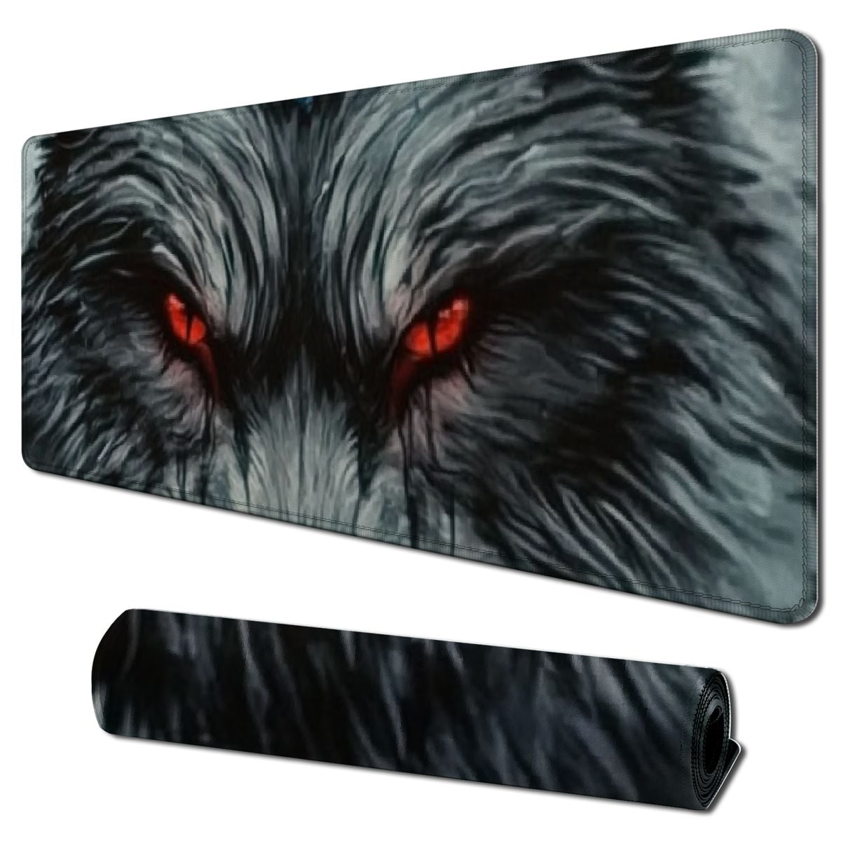 Animal Wolf Red Eyes Large Mouse Pad Gaming Mousepad Desk Pad for ...