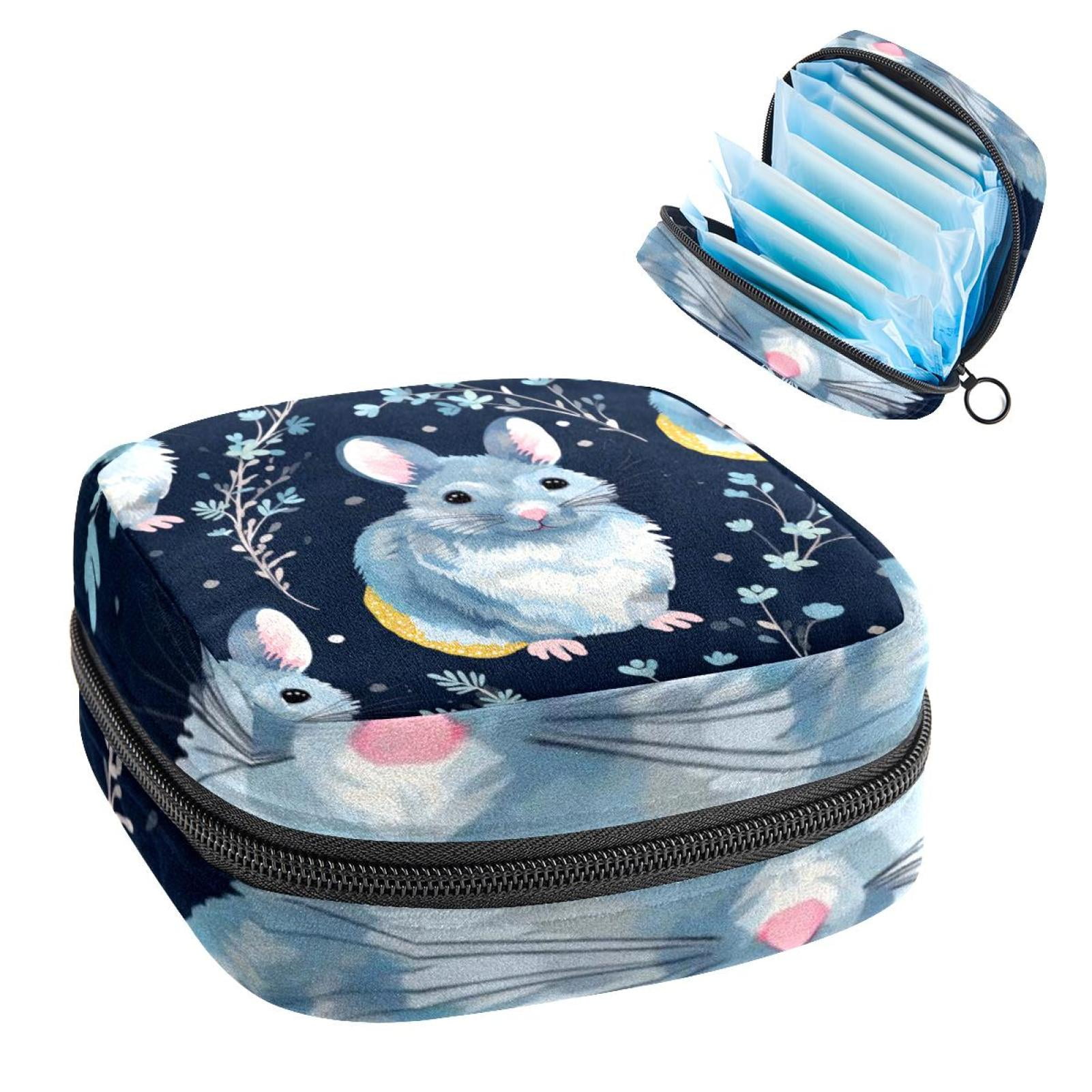 Animal Women's Period Storage Bag with Velvet Fabric, Sponge Padding ...