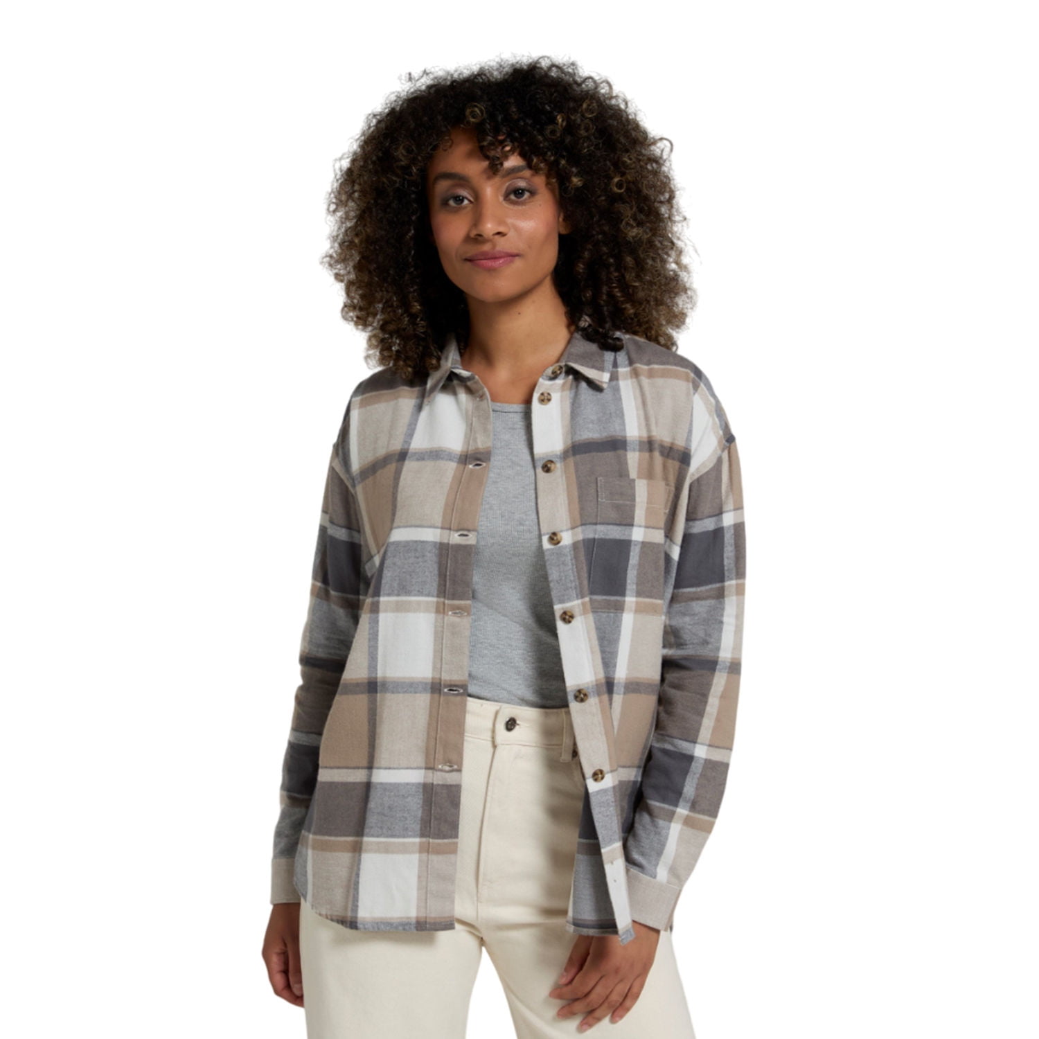 Animal Womens Lyanna Plaid Natural Overshirt - Walmart.com