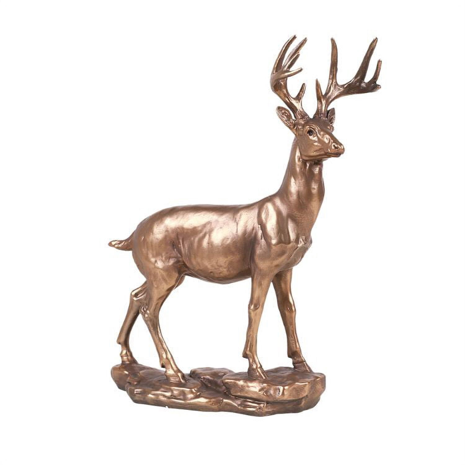 Animal World Stag Buck Deer Golden Finish Resin Figurine - Walmart.com