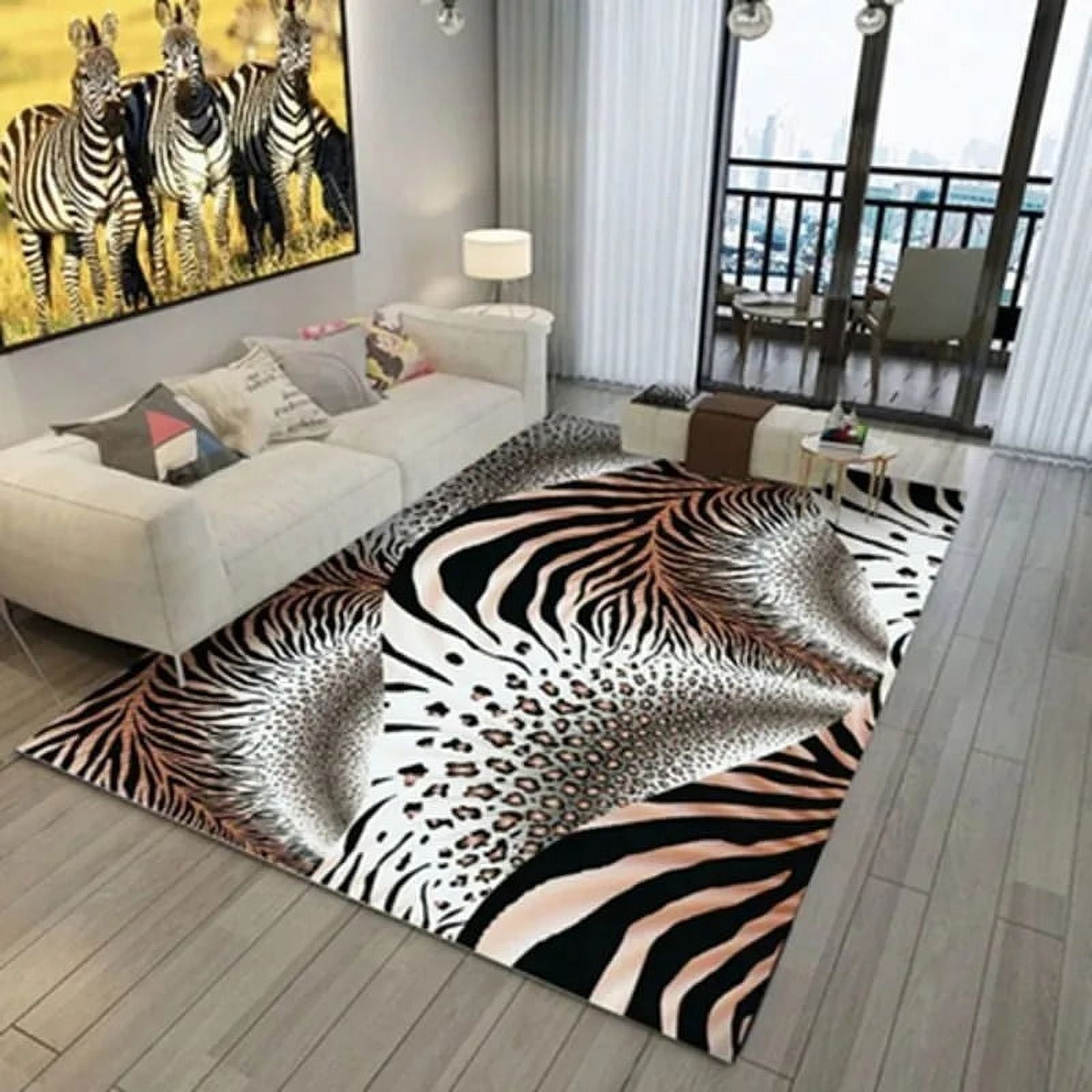 Animal Zebra Pattern Carpet Living Room Bedroom Soft Carpets Kitchen ...