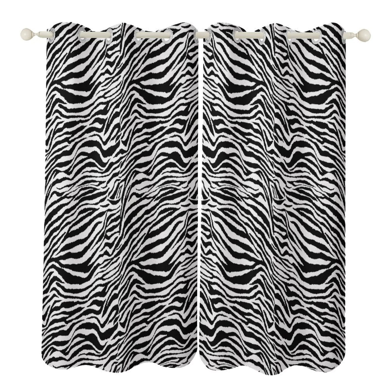 Animal Zebra Print Blackout Curtains Window Drapes Room Darkening ...